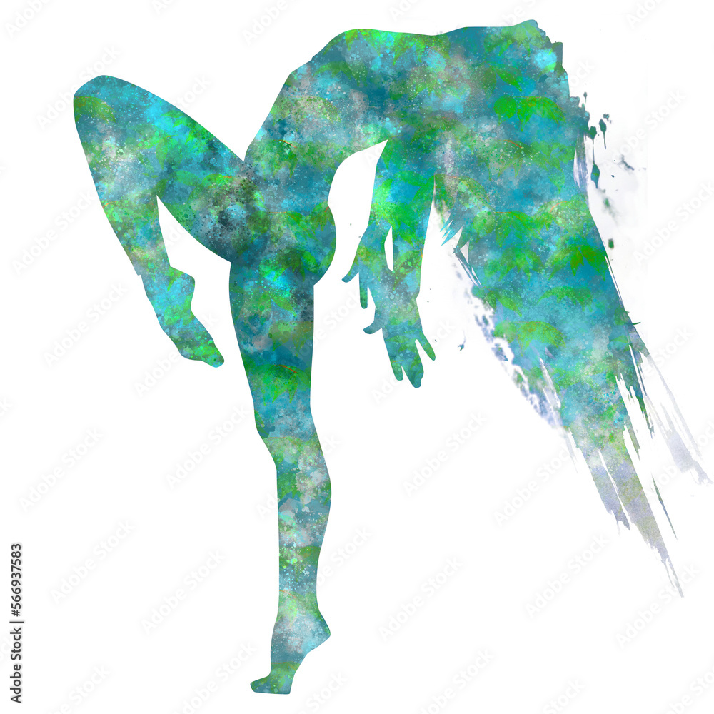 Watercolor Dancer drawing, silhouette of a dancing person, Watercolor ...