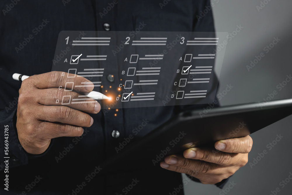 Foto de online assessment questionnaire concept online questionnaire ...