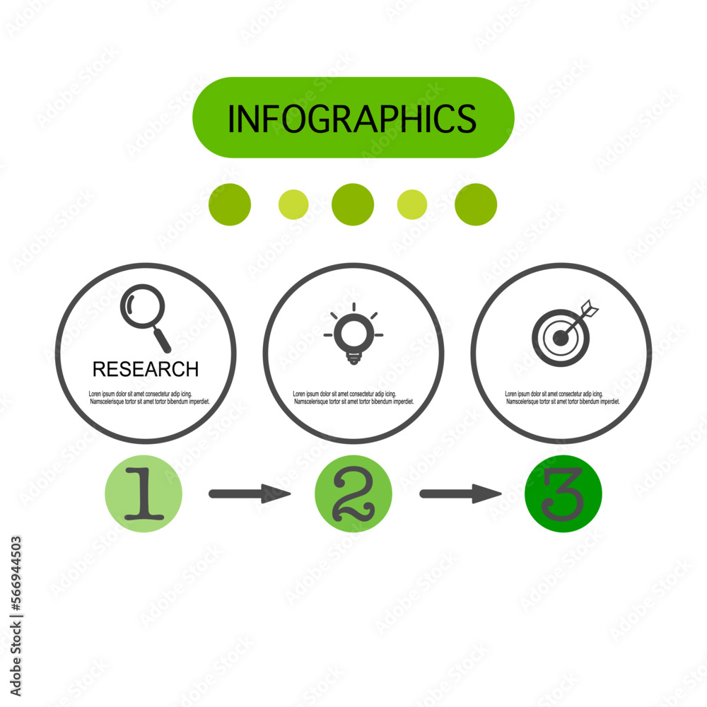 vector infographic design template with 3 steps. can be used for work ...