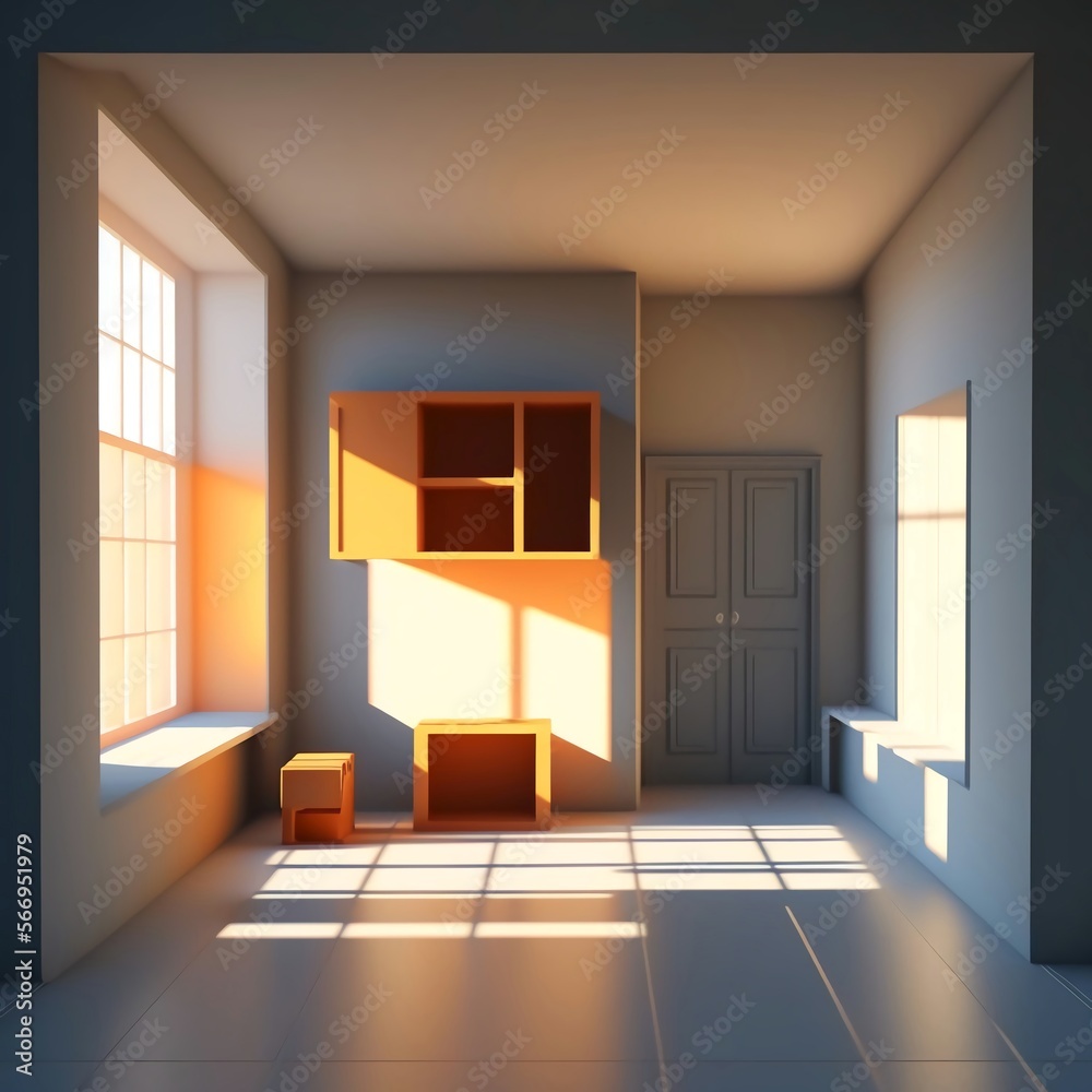 interior house with furniture minimalist, room, Abstract Background ...