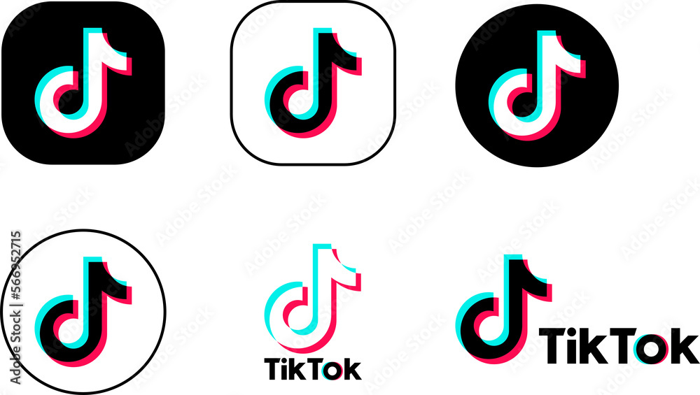 Tik Tok glitch icon of social media. PNG. Tik Tok icon. tik tok ...