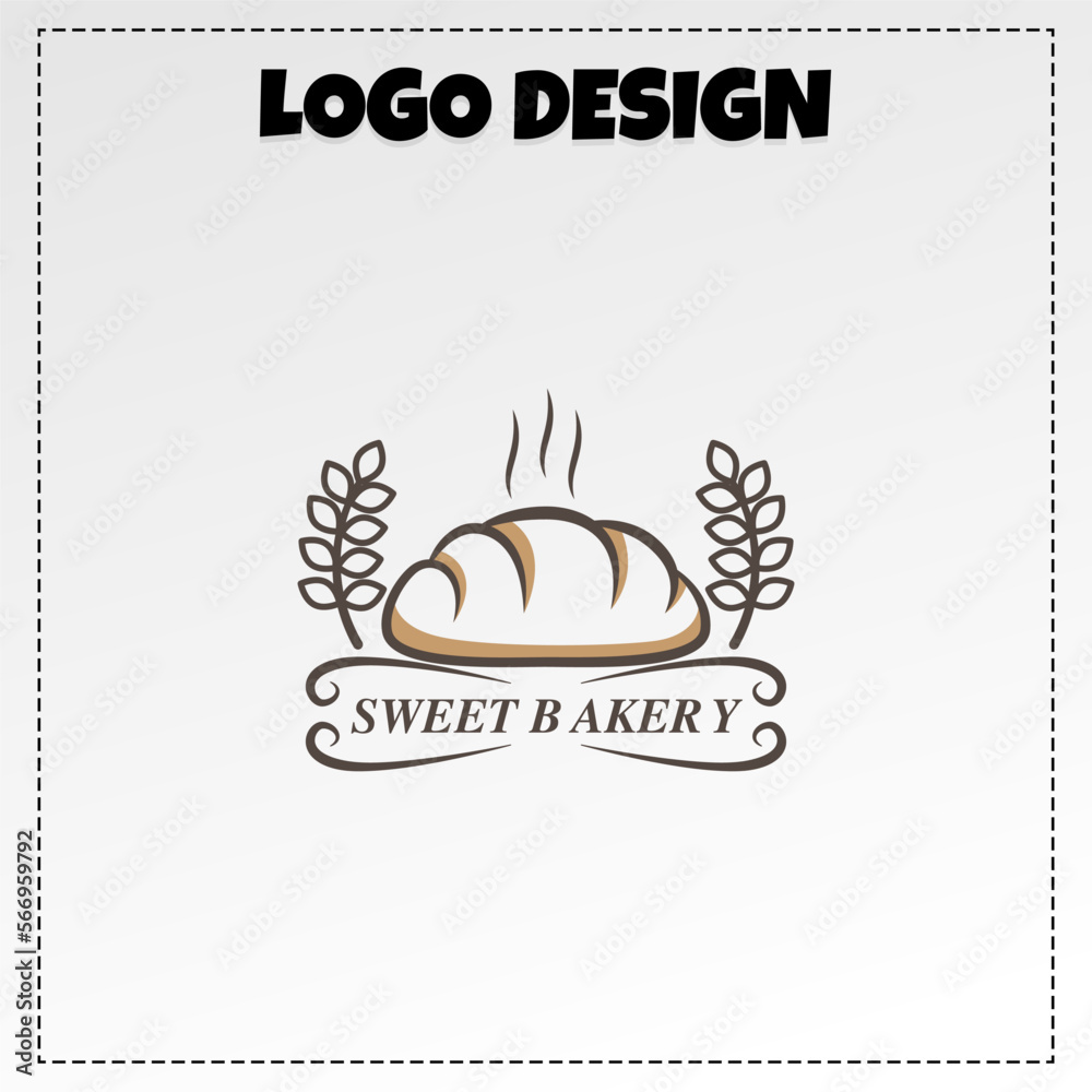 Food logo bakery mascot illustration vector design Stock Vector | Adobe ...