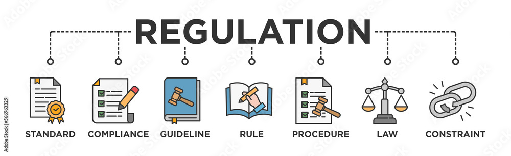 Regulation banner web icon vector illustration concept with icon of ...