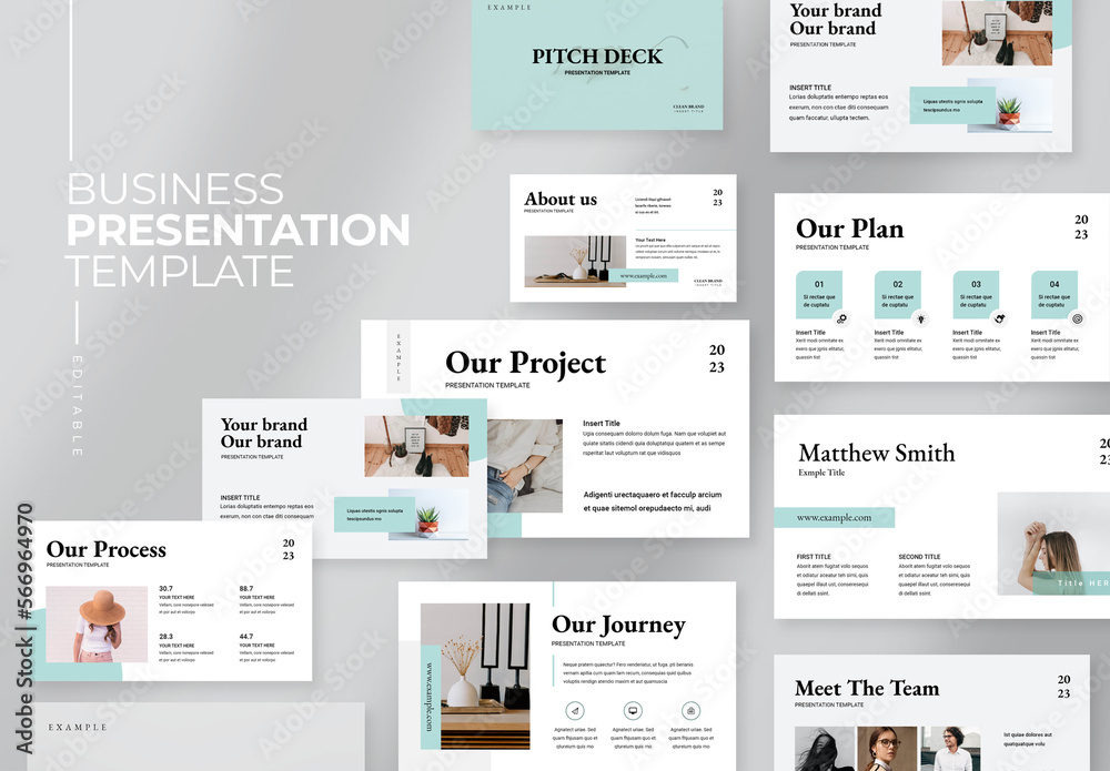 Pitch Deck Business Presentation Layout Stock Template | Adobe Stock