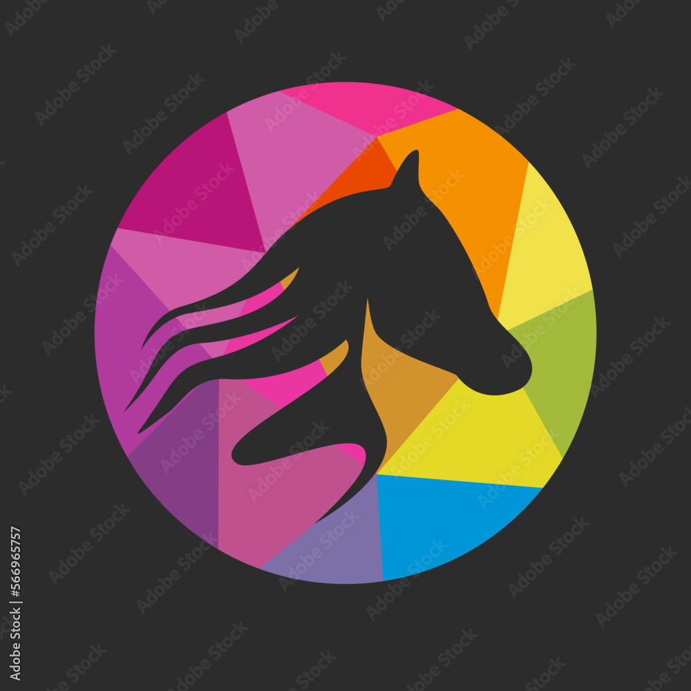 Horse riding sport graphic for use as a template for flyer or for use ...