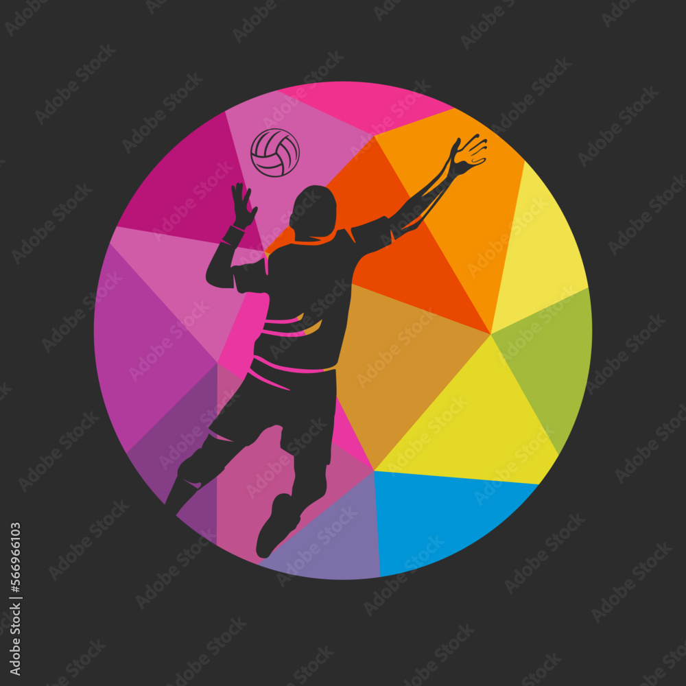 Volleyball sport graphic for use as a template for flyer or for use in ...
