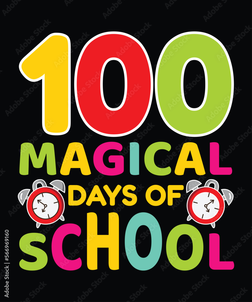 100 Magical Days Of School, Happy back to school day shirt print ...