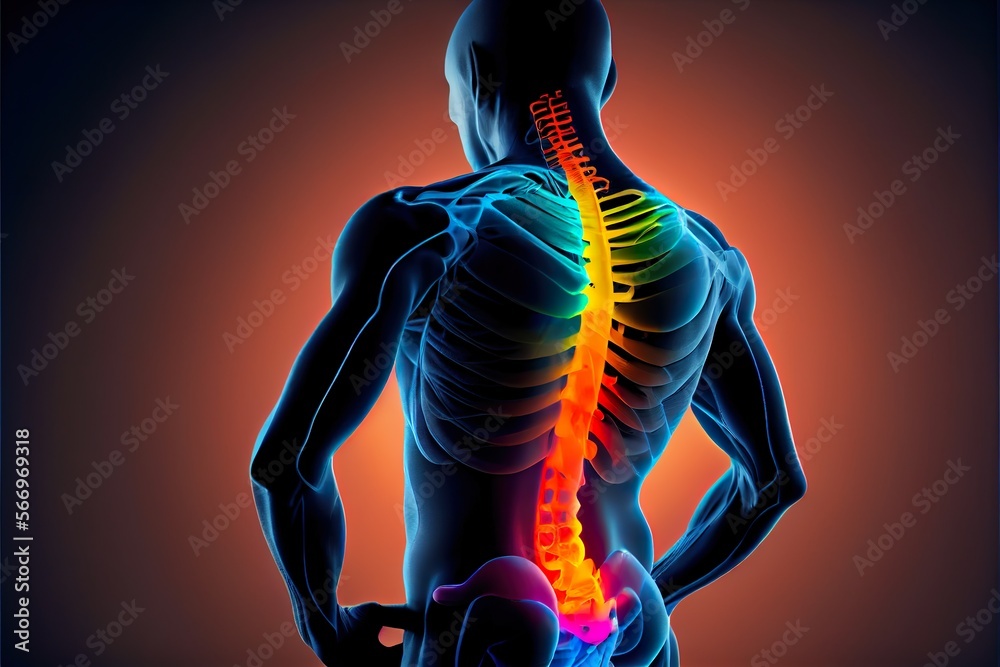Body anatomy with spine Generative AI Stock Illustration | Adobe Stock