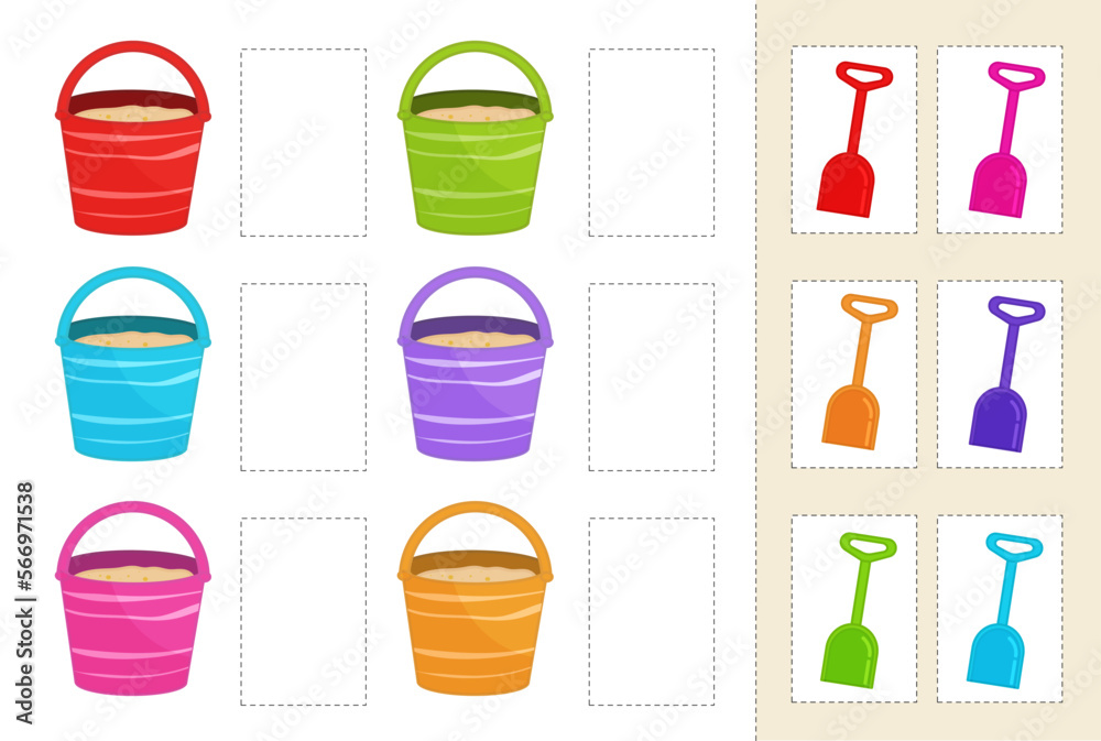 Matching children educational game. Cut out and glue the cards in the ...