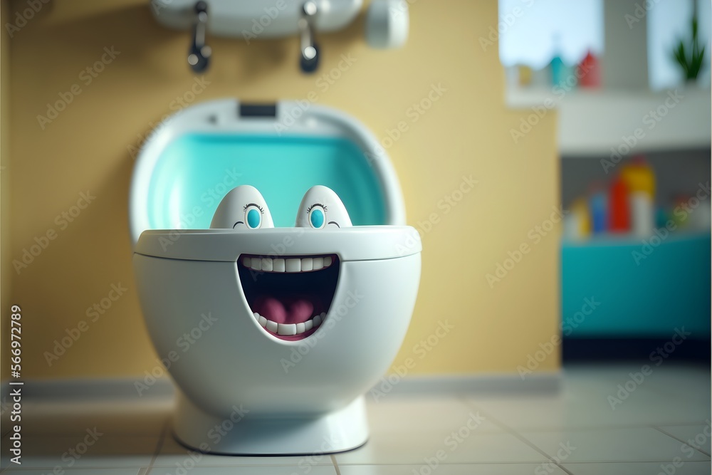 realistic toilet laughing hyperphotorealistic extremely detailed clear ...