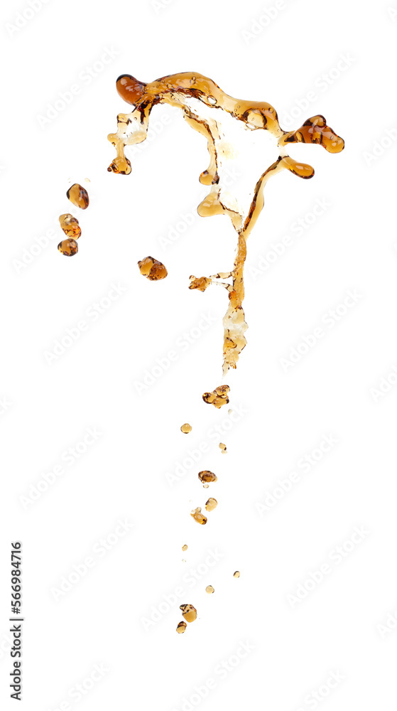 Coffee drink Shape form droplet of espresso splashes into drop cola ...