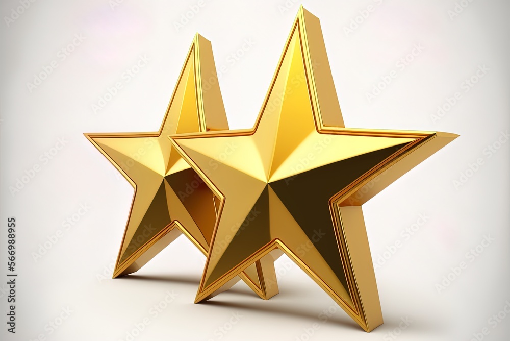 Isolated on a white backdrop, a gold star rating icon represents a ...