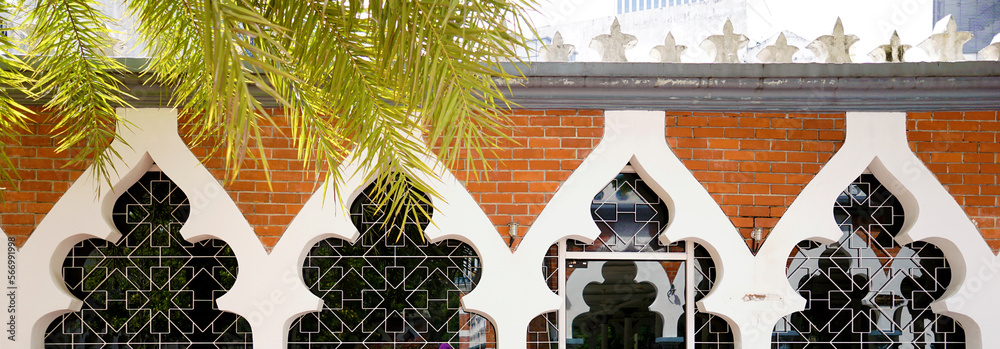 Windows design at Masjid Jamek Mosque in Kuala Lumpur, Malaysia on ...