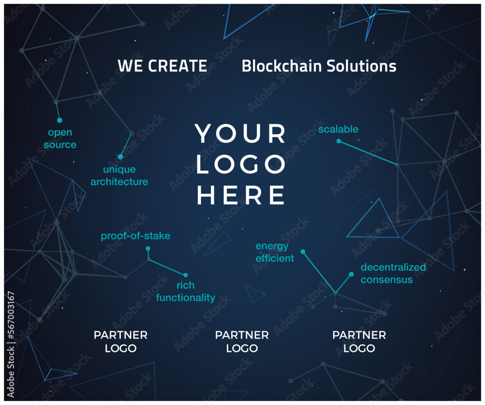 Blockchain banner, card, stand, display, board, post, cover ...