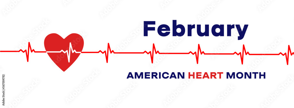 American Heart Month - background, poster, card Stock Vector | Adobe Stock