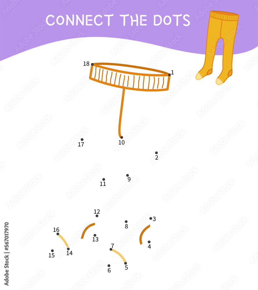 Educational game for kids. Dot to dot game for children. Vector ...