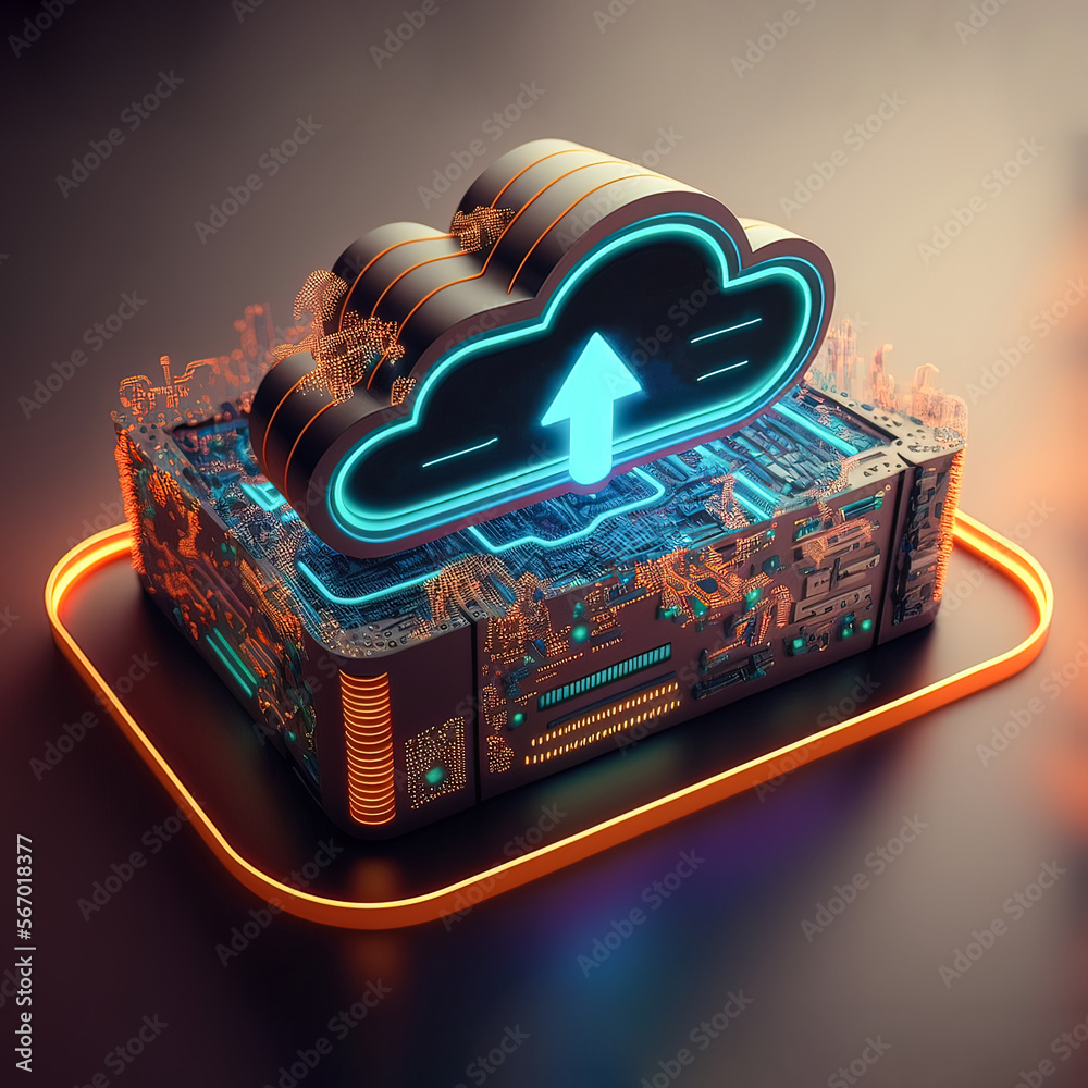 Abstract cloud computing technology concept. Cloud Computing, Data ...