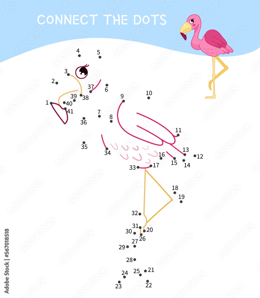 Educational game for kids. Dot to dot game for children. Vector ...