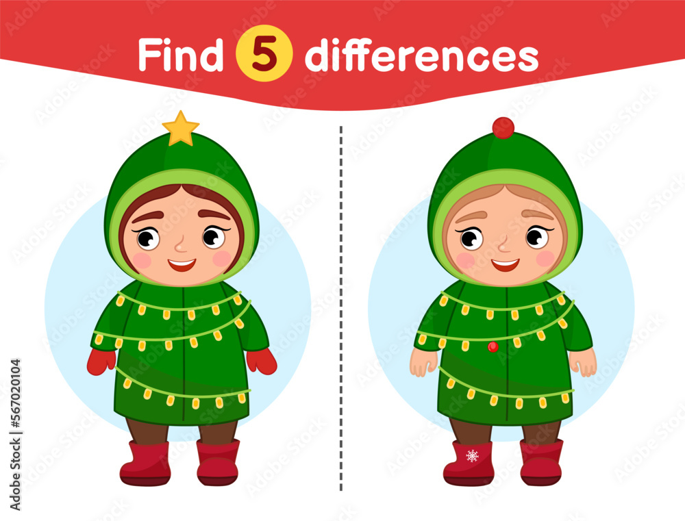 Find differences. Educational game for children. Cartoon vector ...