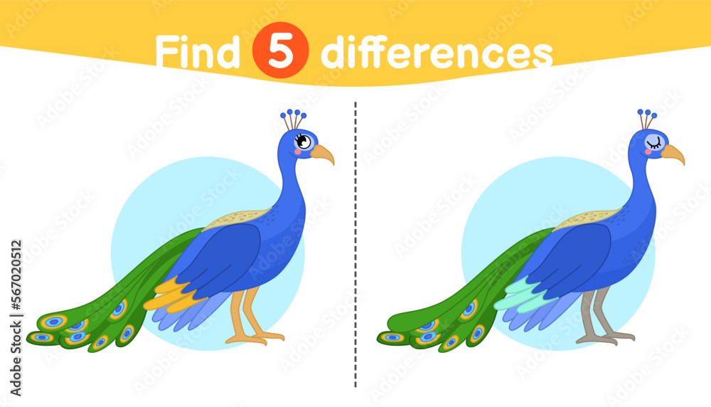 Find differences. Educational game for children. Cartoon vector ...