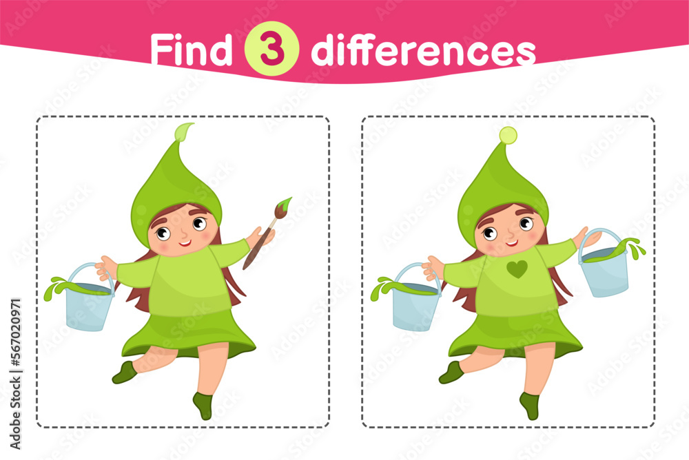 Find differences. Educational game for children. Cartoon vector ...