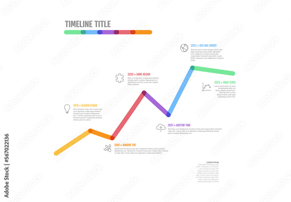 Thick line growth Infogrpahic vertical timeline diagram template Stock ...