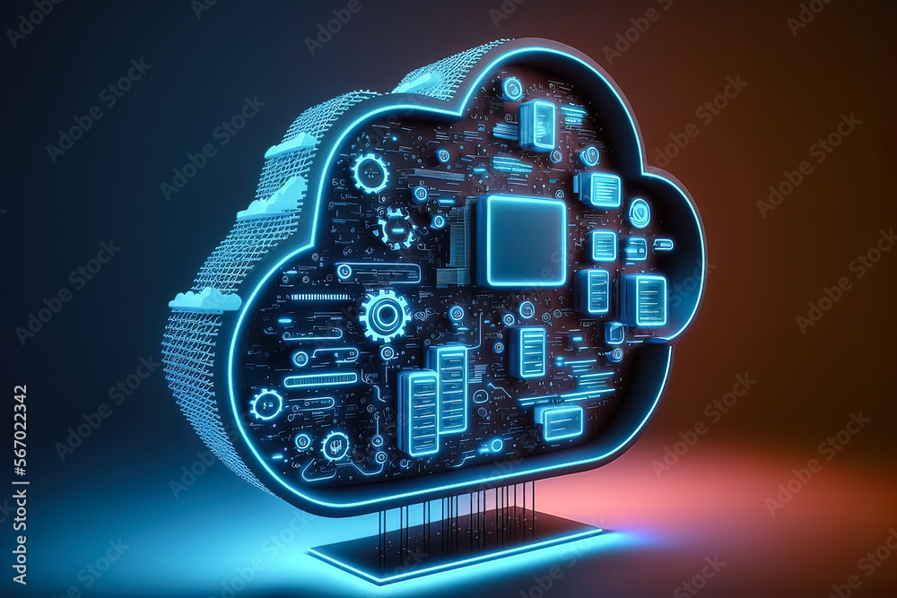 Abstract cloud computing technology concept. Cloud Computing, Data ...