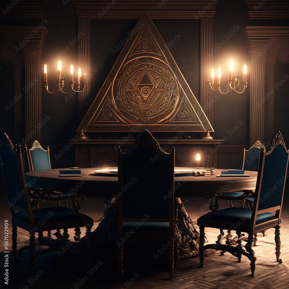the secret room meeting of the illuminati performing a violent ...