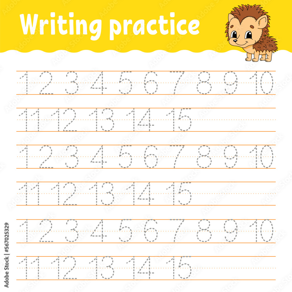 Learn Numbers. Trace and write. Handwriting practice. Learning numbers ...