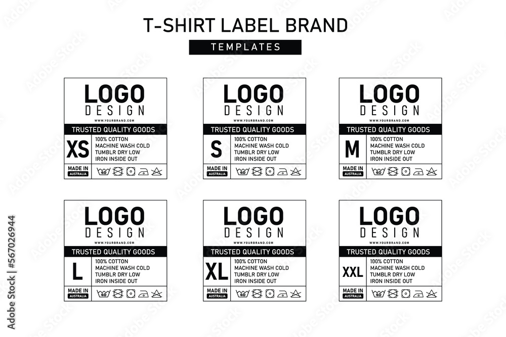 Clothing label tag template design Stock Vector | Adobe Stock