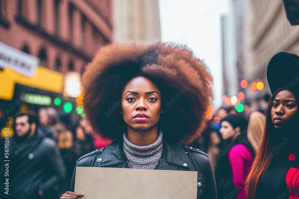 Protest, Poster, Black Woman, Crowd, Equality, Human Rights, Racism ...