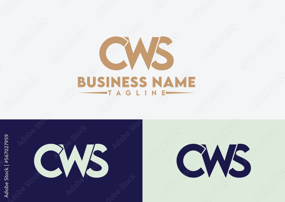 Letter CWS logo design vector template, CWS logo Stock Vector | Adobe Stock