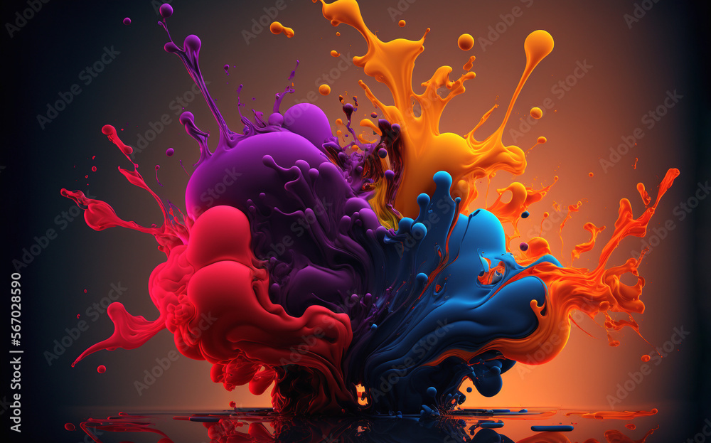 Liquid and exploding beautiful and bright color variations of yellow ...