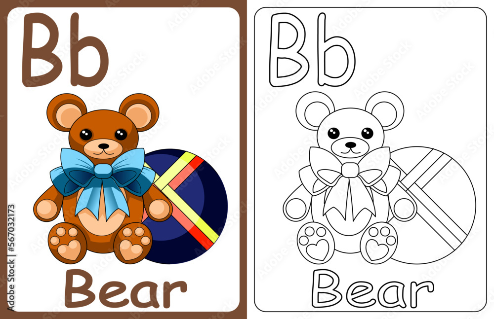 Kids ABC cards. Letter study set, english alphabet with food, animals ...