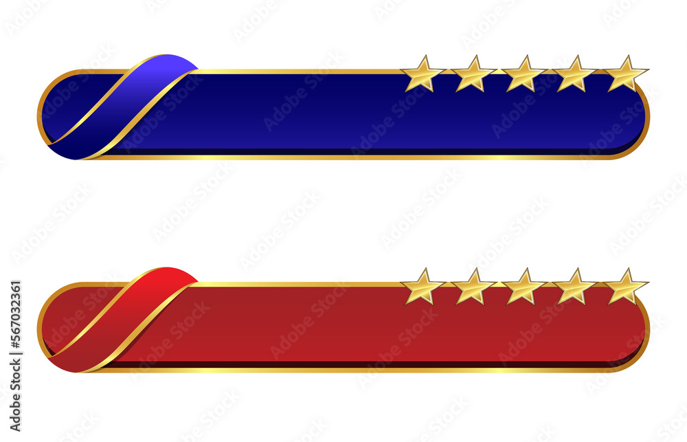 Star and winner glossy gradient lower third label Stock Illustration ...
