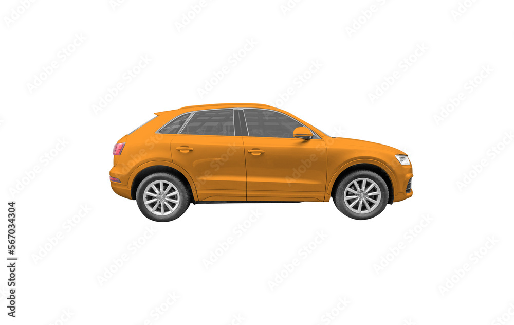ORANGE AUDI A3 ISOLATED ON WHITE, SIDE VIEW AUDI A3 PNG TRANSPARENT ...