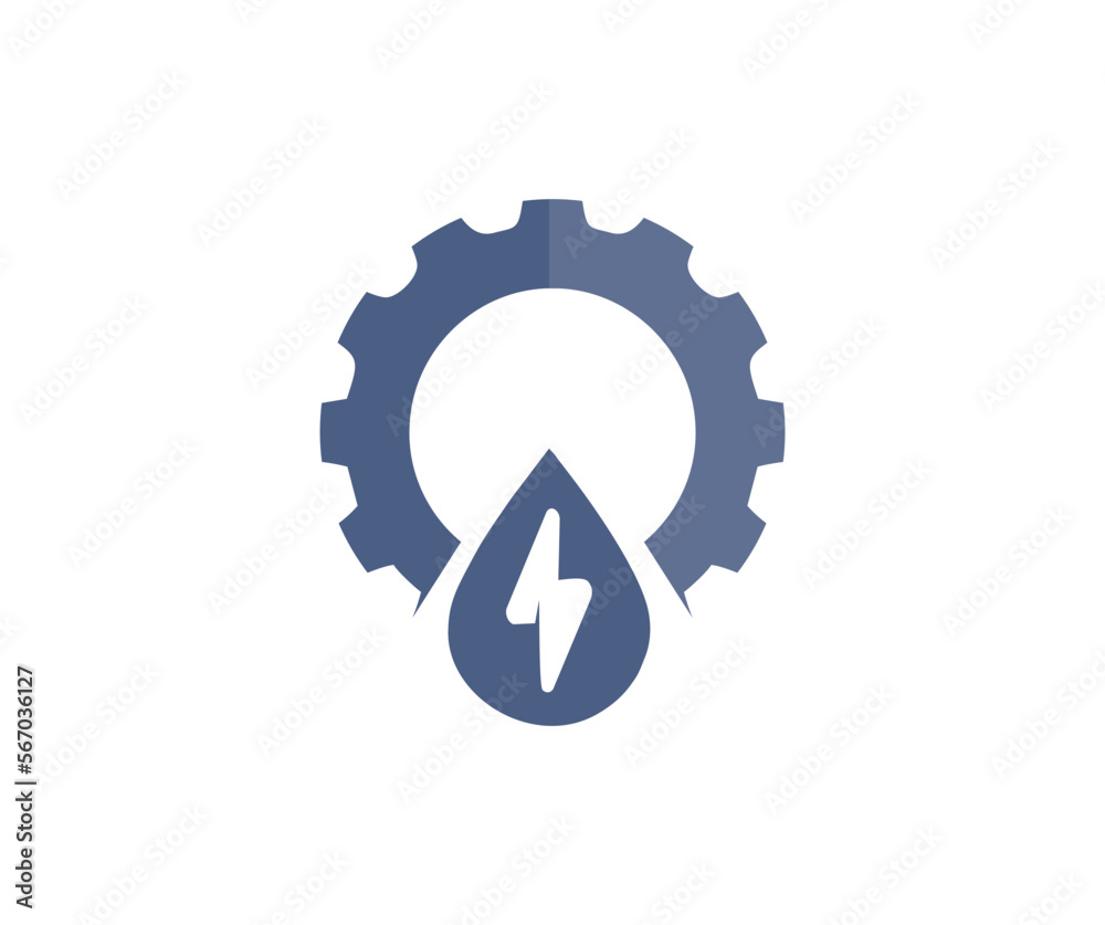 Hydroelectric power plant, Hydro power industry icon. Green energy ...