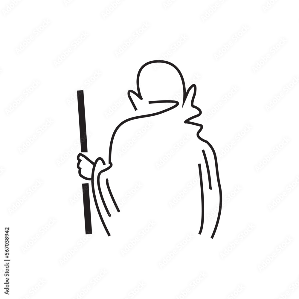 line drawing of mahatma gandhi. Gandhiji outline Stock Vector | Adobe Stock