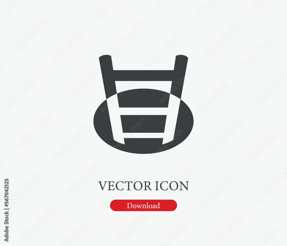 Ladder vector icon. Editable stroke. Symbol in Line Art Style for ...