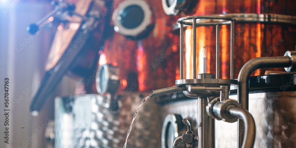 the machine of the brandy distillation process Stock Photo | Adobe Stock