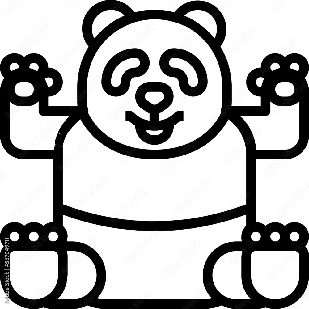 Panda outline icon Stock Vector | Adobe Stock