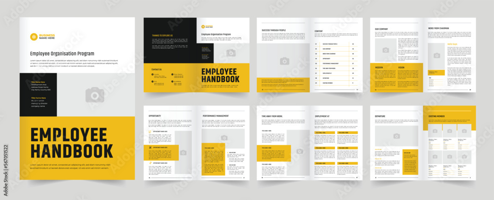 Hr Employee Handbook Layout Employee Handbook Design Stock Vector ...