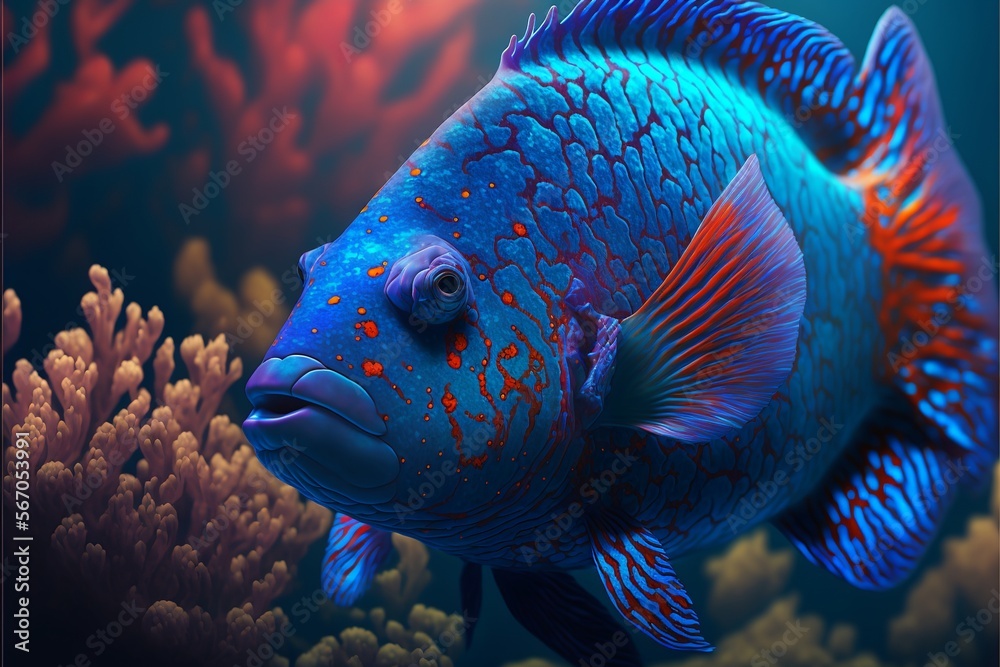 Generative AI Animal fish Stock Illustration | Adobe Stock