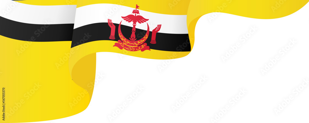 Brunei flag wave isolated on png or transparent background Stock Vector ...