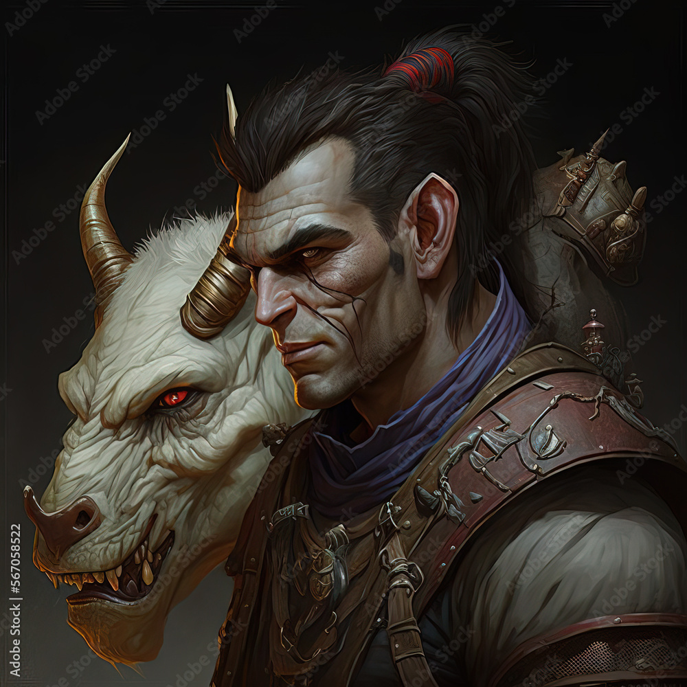 An Orc Portrait and his familiar , dungeon and dragons fantasy avatar ...