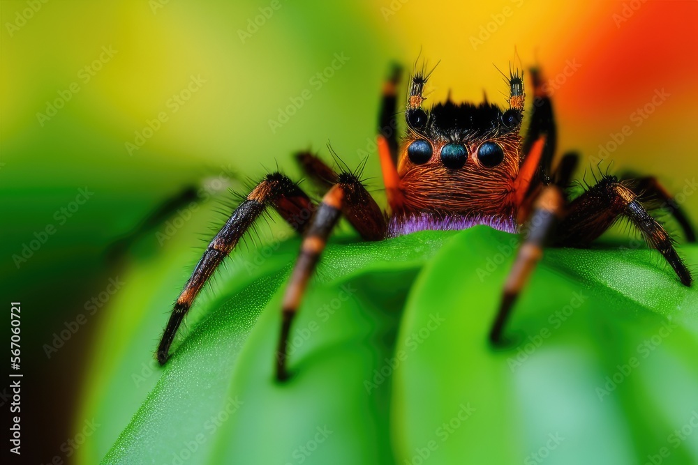 High-Resolution Image Showcasing a Close-Up of a Spider in Macro ...