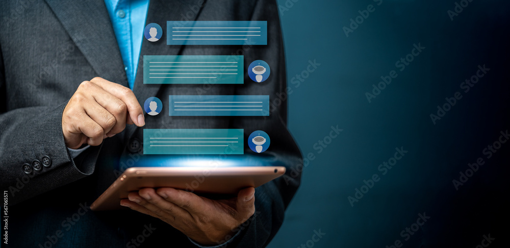 Chatbot conversation Ai Artificial Intelligence technology online ...