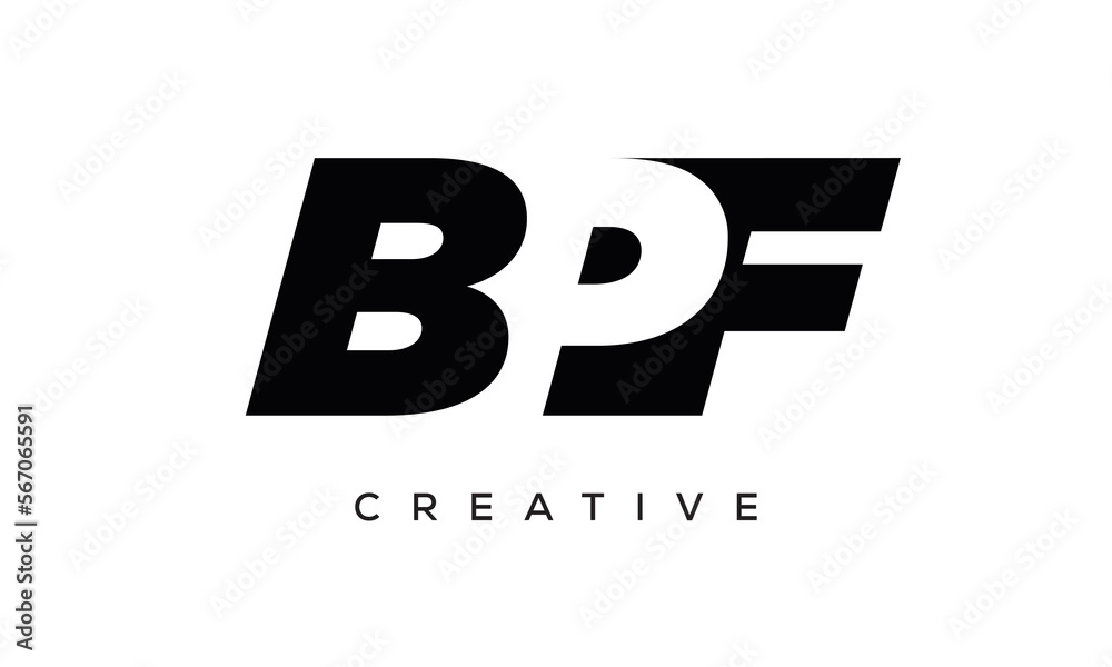 BPF letters negative space logo design. creative typography monogram ...