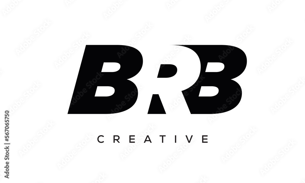 BRB letters negative space logo design. creative typography monogram ...