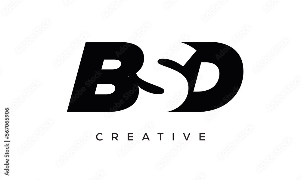 BSD letters negative space logo design. creative typography monogram ...